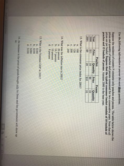 Solved Use The Following Information To Answer The Next