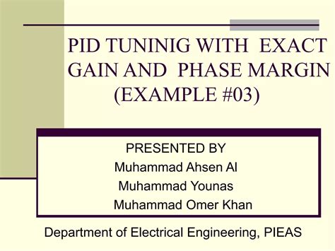 Pid Tuninig With Exact Gain And Phase Margin Ppt Technology And Computing