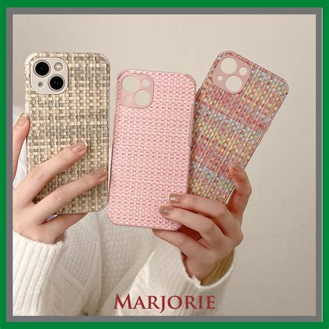 Jual Casing Ponsel Warna Pink Pantai Casing Lunak Seni Kain Casing Ponsel Gadis Mewah Iphone