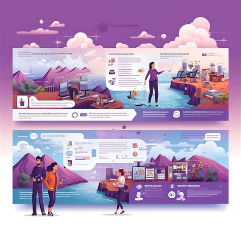 Premium Photo Set Of Saas Integration Banner Ads Interconnected