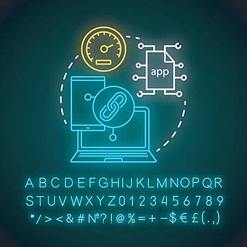 App Development Neon Light Concept Icon Letter Programming Color Vector Letter Programming