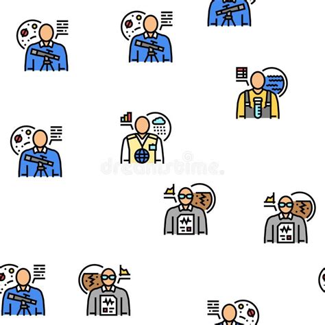 Scientist Laboratory Lab Science Vector Seamless Pattern Stock Vector