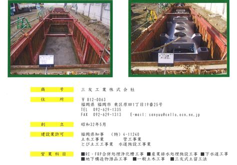 三友工業株式会社 会社設立から62年社員の技術向上に努め今日まで数々の表彰を受けています三友式簡易山留工法を考案施工し各お取引