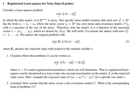 solved solve this problem about regularized least squares