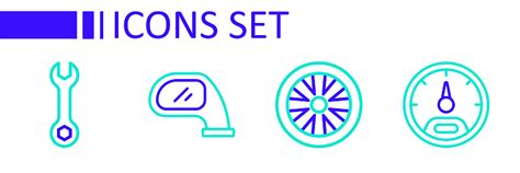 라인 속도계 스톱워치 자동차 미러 및 렌치 스패너 아이콘을 설정합니다 벡터 거울에 대한 스톡 벡터 아트 및 기타 이미지 거울 계시기 교통 Istock