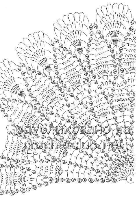 Обвязка шали крючком схемы с описанием