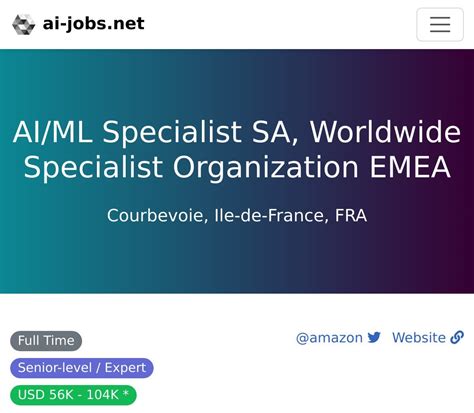 [hiring] Ai Ml Specialist Sa Worldwide Specialist Organization Emea In