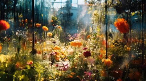 Premium Photo A Photo Of A Garden With Multiple Exposures Sunny Day