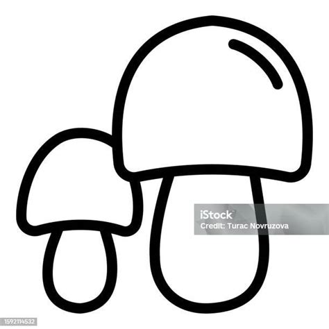 두 개의 버섯 라인 아이콘입니다 흰색으로 분리된 숲 음식 벡터 그림 자연 윤곽선 스타일 및 응용 프로그램을 위해 설계되었습니다 Eps 10 0명에 대한 스톡 벡터 아트 및