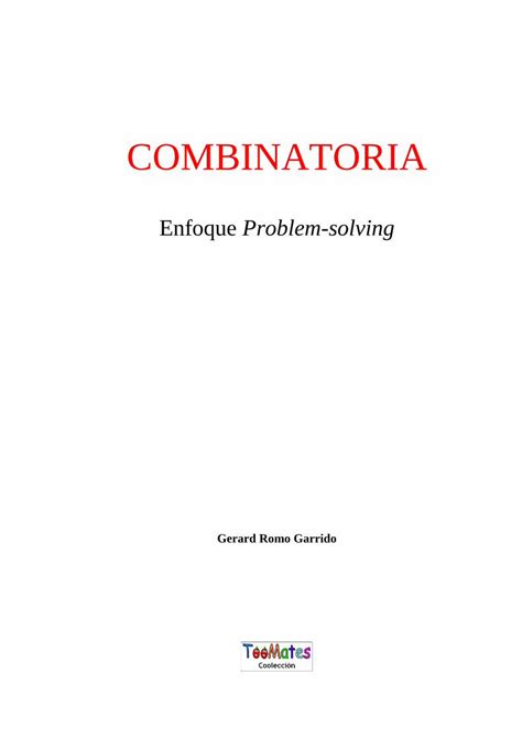 Pdf Combinatoria2 Las Fórmulas Básicas De La Combinatoria Número De Partes De Un Conjunto A