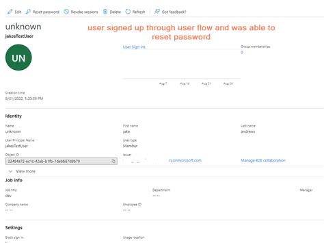 Azure Ad B2c User Flows Self Service Password Reset Errors With A User With The Specified