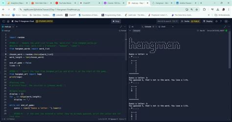 100daysofcode python coding learntocode hangmangame gamedevelopment programming