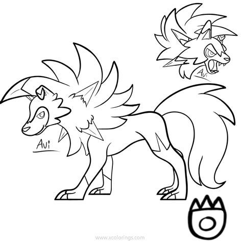 Lycanroc Pokemon Coloring Pages Xcolorings Com