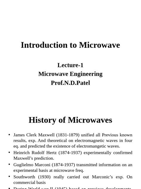 Introduction To Microwave Pdf Microwave Radio Spectrum
