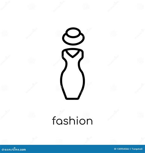 Fashion Icon Trendy Modern Flat Linear Vector Fashion Icon On W Stock