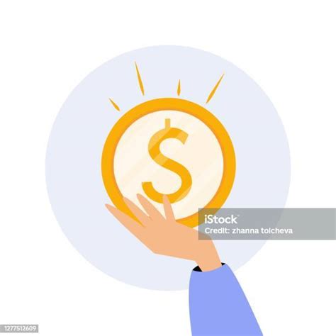 손으로 들고 달러 동전 플랫 스타일로 벡터 그림 돈 절약 개인 금융 투자의 개념 경제에 대한 스톡 벡터 아트 및 기타 이미지 경제 고객 그래픽 사용자 인터페이스