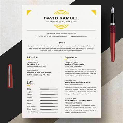 Video Content Creator Resume Template Resume Inventor