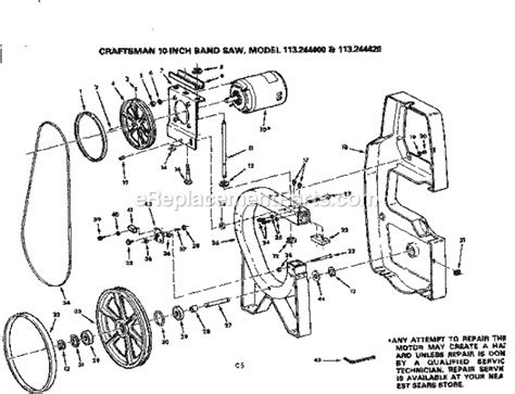 Craftsman 10 Inch Band Saw Model 113 Parts