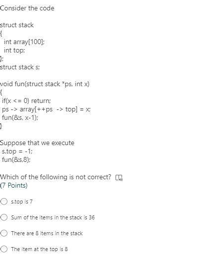 Solved Consider The Code Struct Stack Int Array100 Int