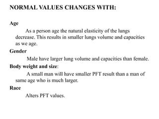 PULMONARY FUNCTION TEST Ppt