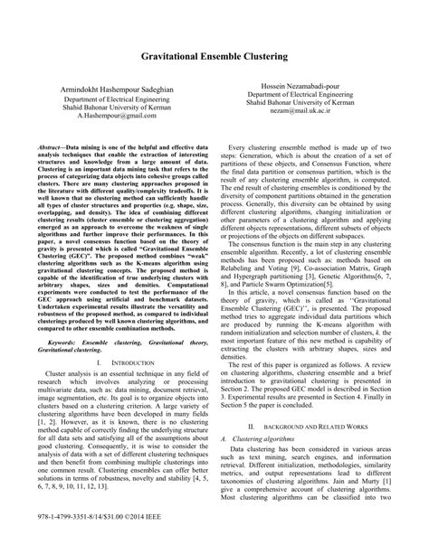 Pdf Gravitational Ensemble Clustering