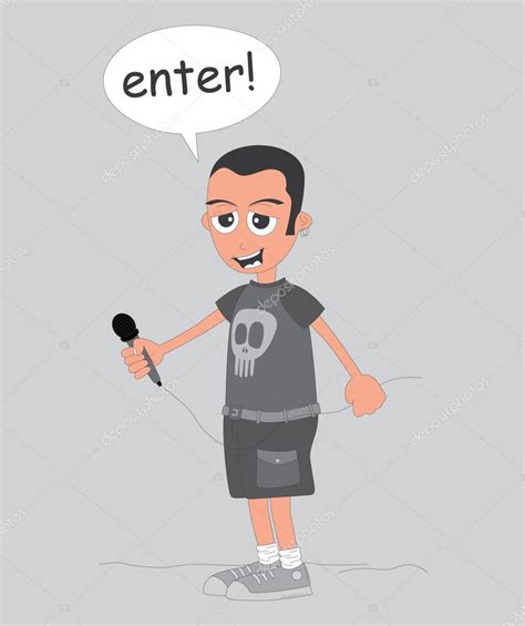 Cartoon Character Caption Button Enter Stock Vector Image By ©vectorfirst 110357850