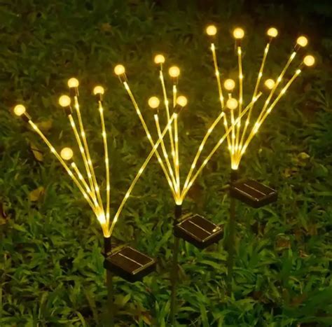 Газонний світильник на сонячній батареї 6 кульок 42 Led теплий білий фото отзывы