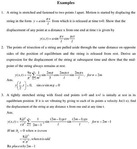 solved q solve the following examples by using d alembert s method
