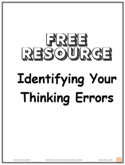 Free Identifying Your Thinking Errors 2074 Mental Health Personal Growth