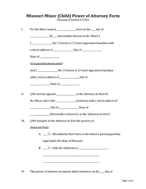 Free Missouri Power Of Attorney Forms 9 Types Pdf Word