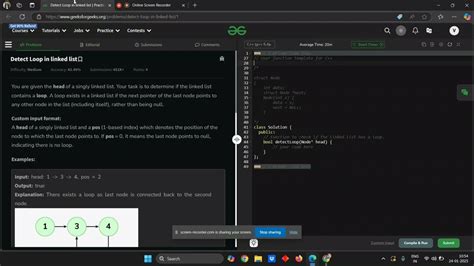 detect loop in linked list gfg potd 24 january 2025 youtube