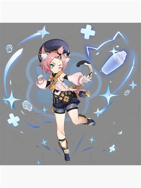 Genshin Impact Diona Official Character Wish Gacha Splash Art Kunstdruck Von Krimsy