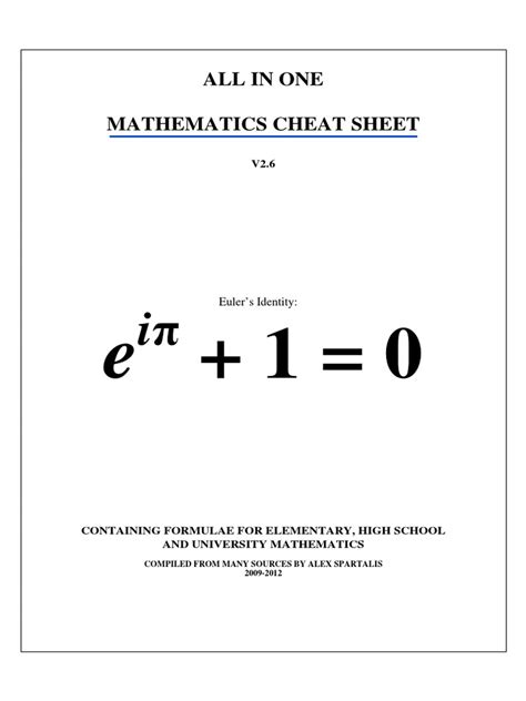 Math Formulas Download Free Pdf Derivative Matrix Mathematics