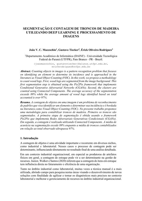Pdf Segmentac C ~ao E Contagem De Troncos De Madeira Utilizando