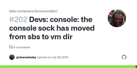 Devs Console The Console Sock Has Moved From Sbs To Vm Dir · Issue 202 · Kata Containers