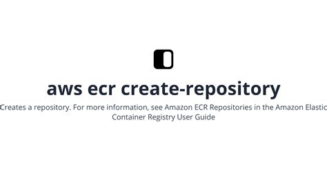 Aws Ecr Create Repository Fig