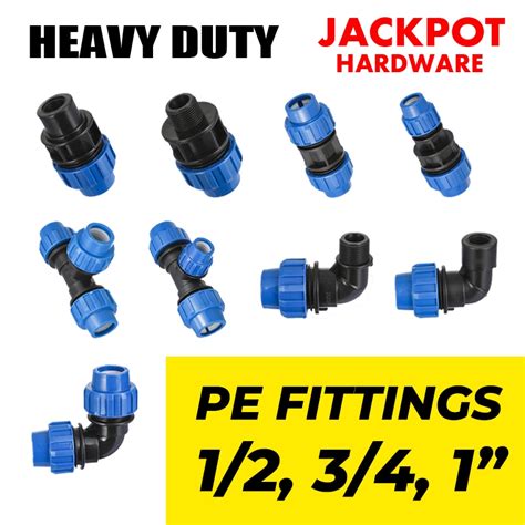 Pe Compression Fittings For Pe And Pvc Pipes 1 2 3 4 1 Coupling Elbow Tee Reducer Adapter