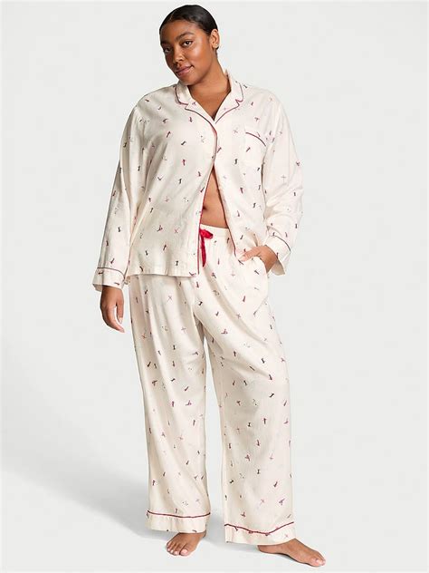 Vs Skiers White Flannel Long Pyjama Set Victorias Secret Ireland