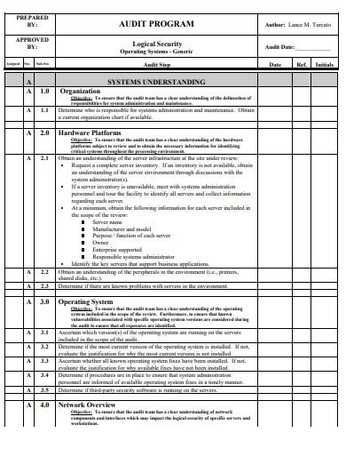 Free Audit Program Templates Riset
