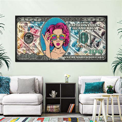 Wow Dollar Bill Wall Art Elephant Stock
