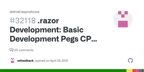 Razor Development Basic Development Pegs Cpu At 25 For Nearly 10