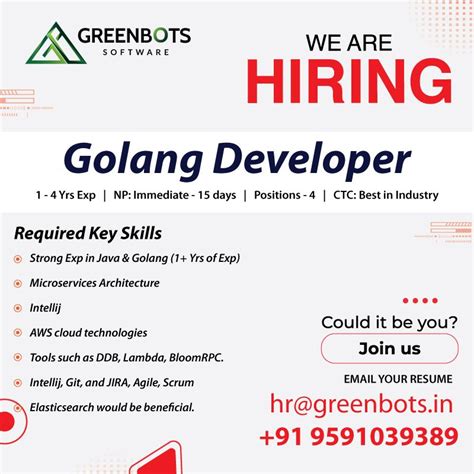 Anu D V On Linkedin Immediatejoiners Golang Golangdeveloper