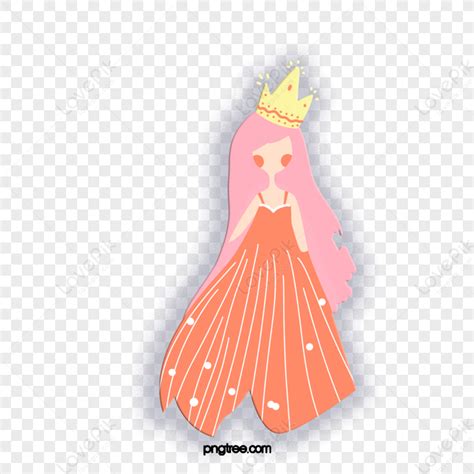 분홍색 긴 머리 여자 일러스트 캐릭터 왕관 학생 아름다운 Png 일러스트 무료 다운로드 Lovepik