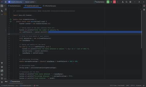 Completed Java Code Internship For Grade Calculator Pallavi Devadiga