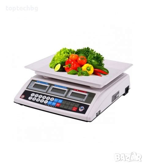 Електронен кантар Търговска ценообразуваща Везна кантар 40 кг пласмасова платформа тава в Везни