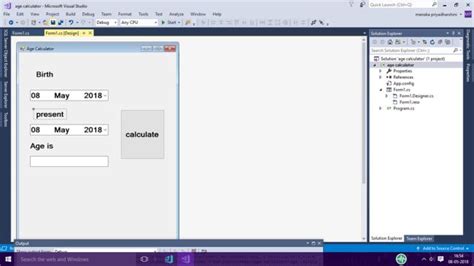 Age Calculator Using Form Application In Visual Studio 2017
