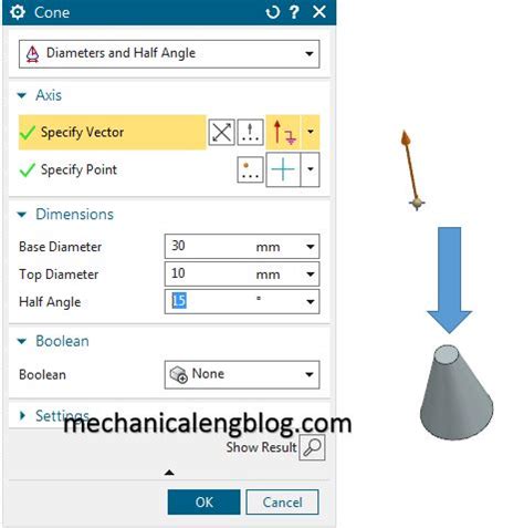 How To Create A Cone In Nx Mechanicaleng Blog