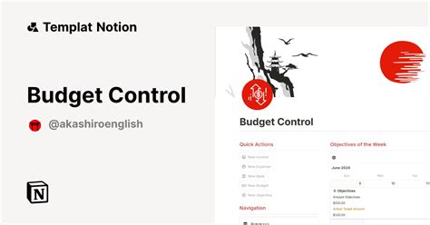 Budget Control Templat Oleh Akashiro English Notion Marketplace