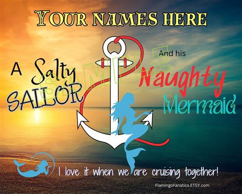 Salty Sailor Naughty Mermaid Cruise Door Magnet X Magnet For Decorating Cabin Door X
