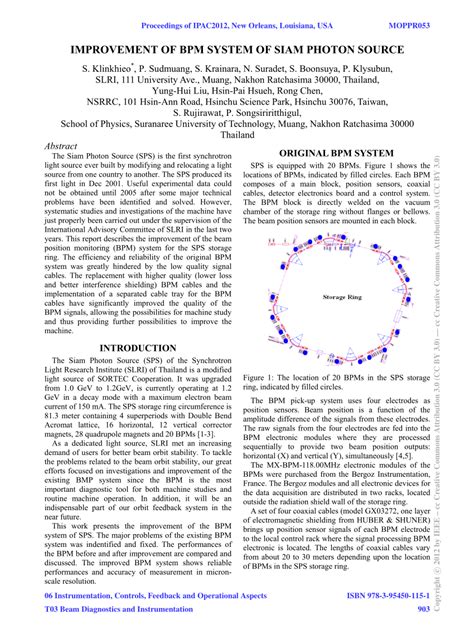 Pdf Improvement Of Bpm System Of Siam Photon Source